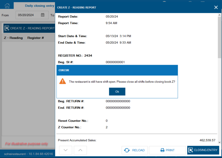 [Philippines] Daily closing entry (Z-Reading Report) – MISA CUKCUK